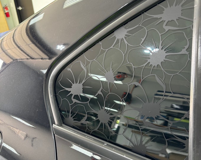 2 Car Window Decals, Flower Car Decal, Cheetah Car Decal, Rear Window ...