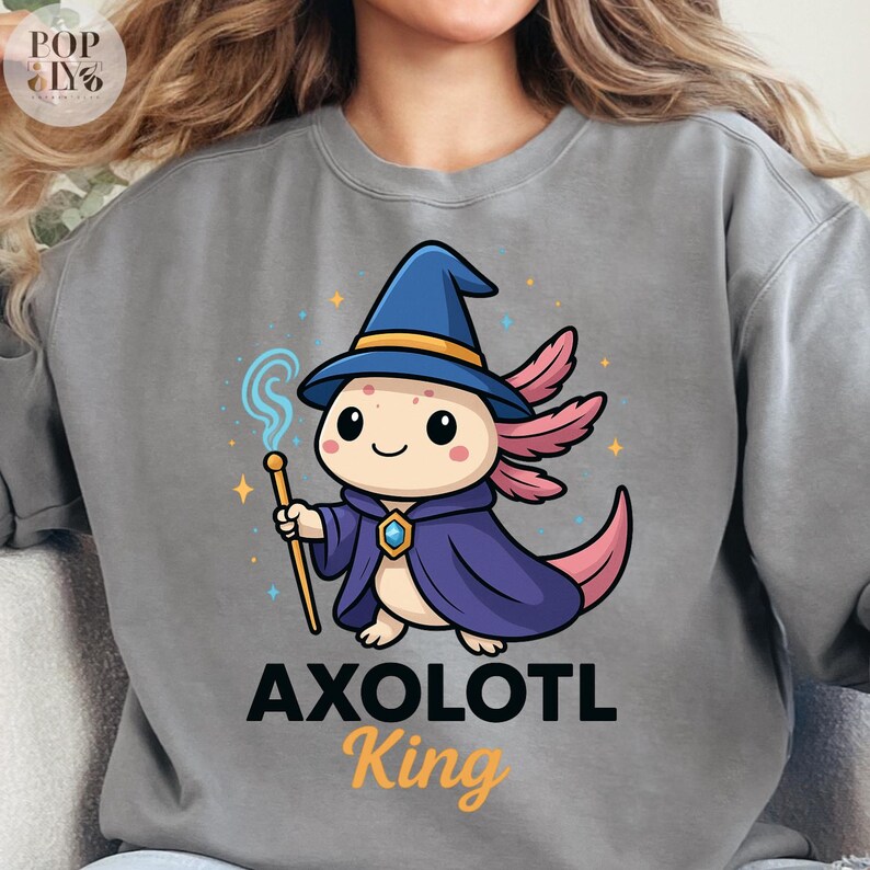 Cute Axolotl King PNG Kawaii Cartoon PNG Adorable Axolotl PNG for Kids ...