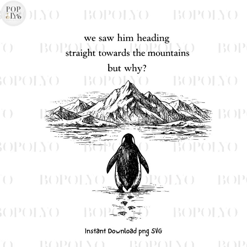 Penguin Mountain Wall Art - Etsy