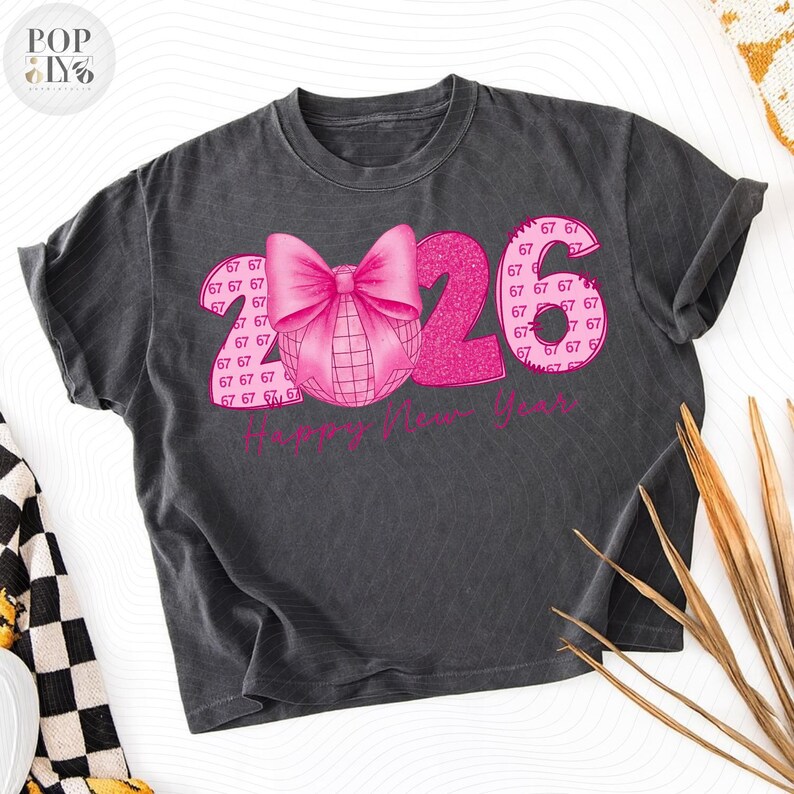 Happy New Year 2026 PNG | Pink 2026 Clipart | Sparkly Disco Ball ...