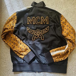 MCM Leather Jackets Luxury MCM Collaboration Bomber Jacket Black ...