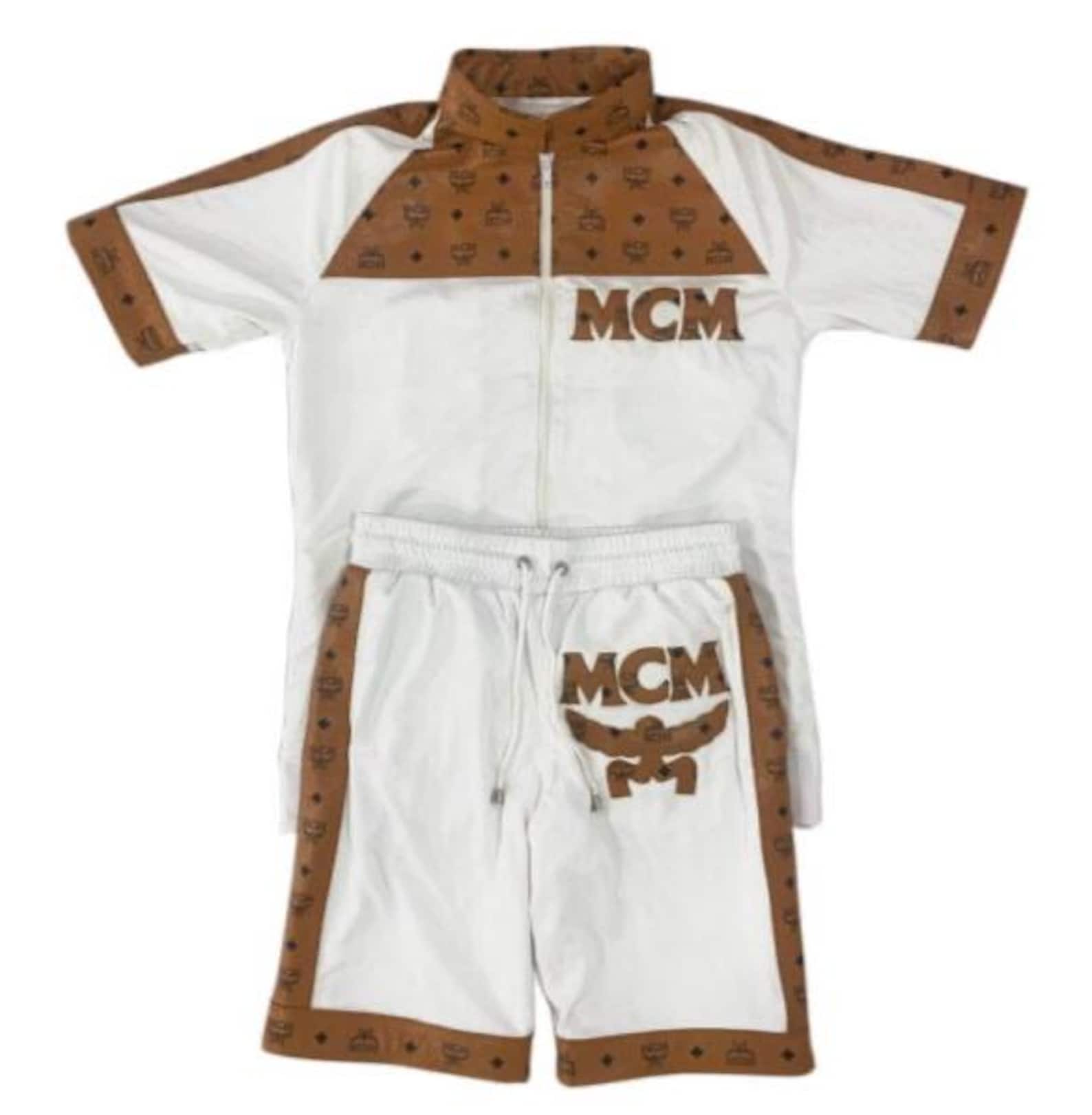 MCM Leather Tracksuit Set: Designer 2-piece Short Suit - Etsy