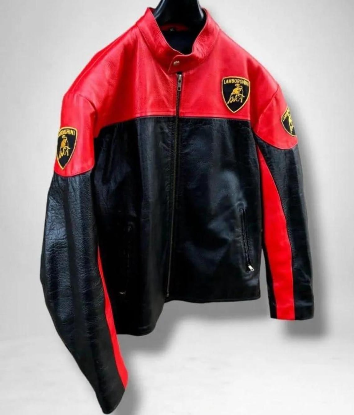 Mens Lamborghini Leather Jacket Lambo Motorcycle Racing Learher Jacket ...