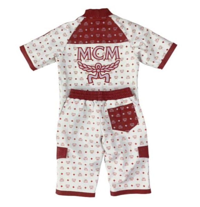 MCM Leather Tracksuit Set: Designer 2-piece Short Suit - Etsy