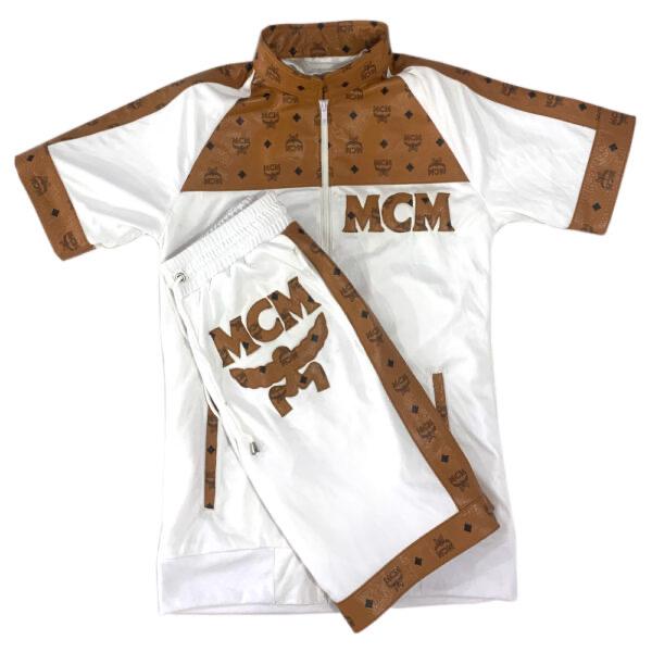 MCM Leather Tracksuit Set: Designer 2-piece Short Suit - Etsy