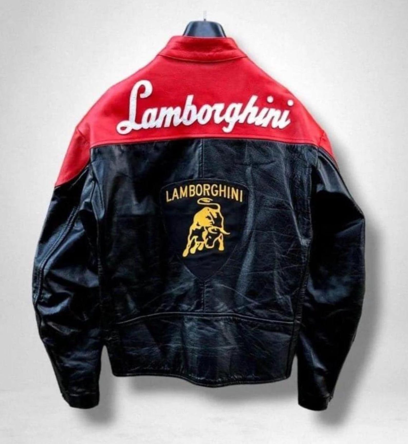 Mens Lamborghini Leather Jacket Lambo Motorcycle Racing Learher Jacket ...