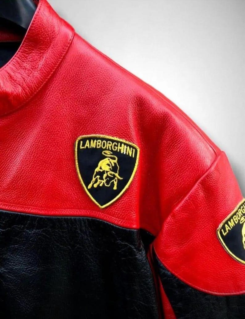 Mens Lamborghini Leather Jacket Lambo Motorcycle Racing Learher Jacket ...