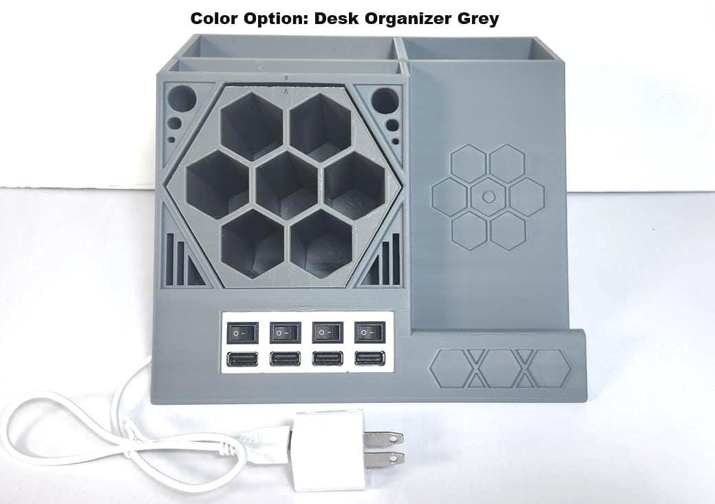 Modular Desk Organizer: USB Charging Hub, Phone Stand & Pen Holder - Etsy