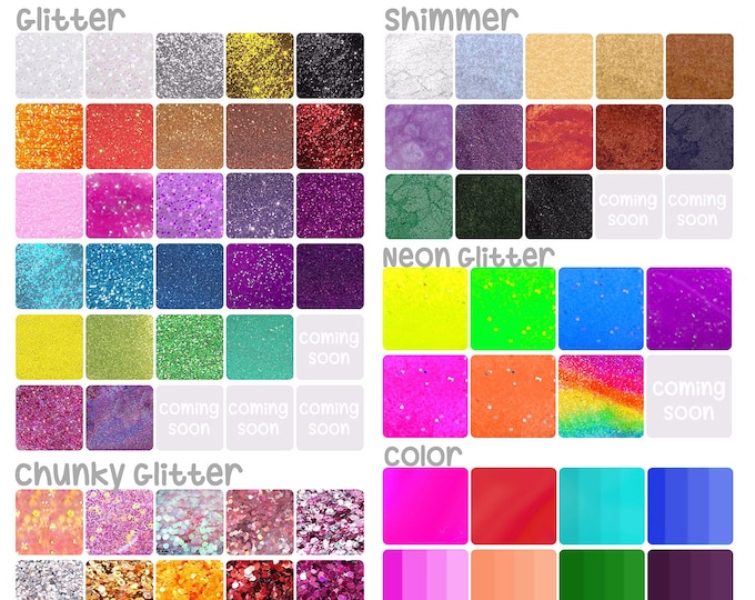Font Glitter Color and Embellishments Samples Please Do - Etsy