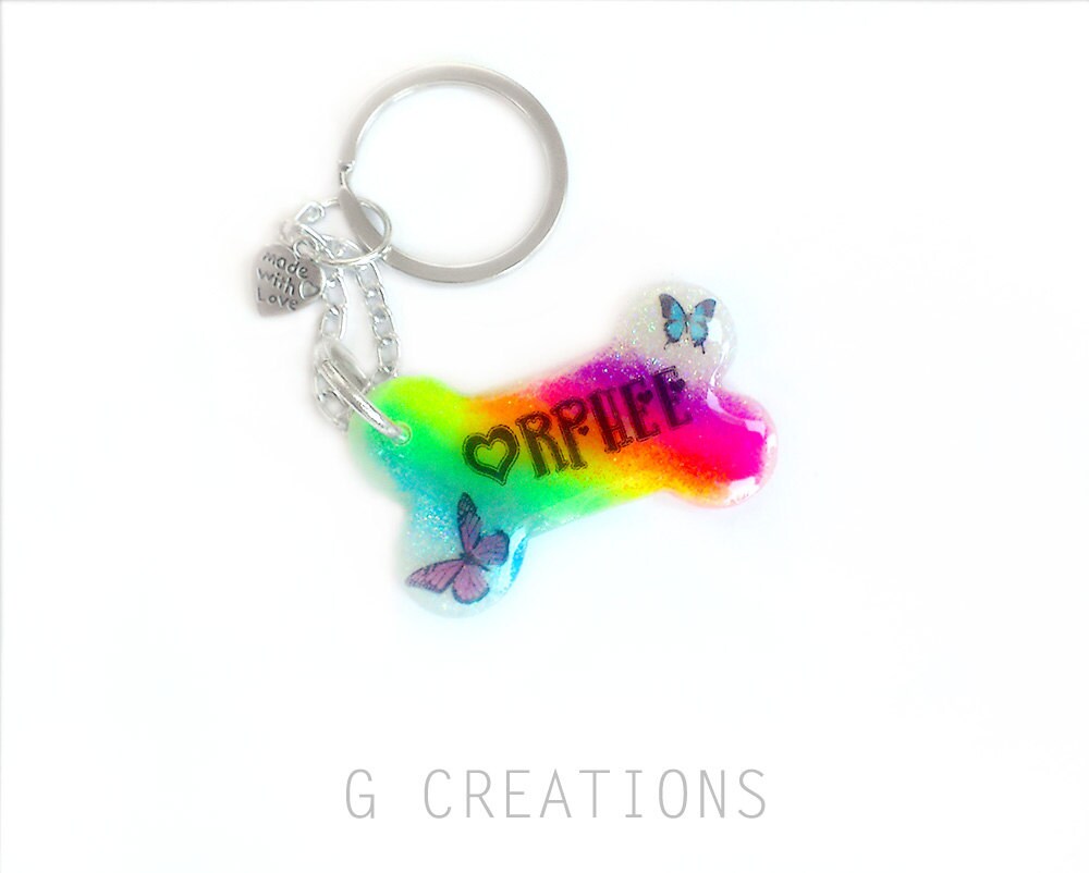 Rainbow Dog Tag Accessory Colorful Personalized Dog ID | Etsy