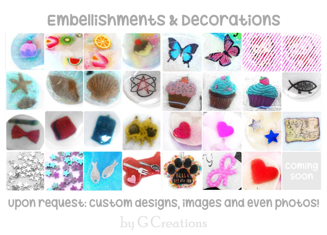 Font, Glitter, Color and Embellishments Samples * Please Do NOT ...
