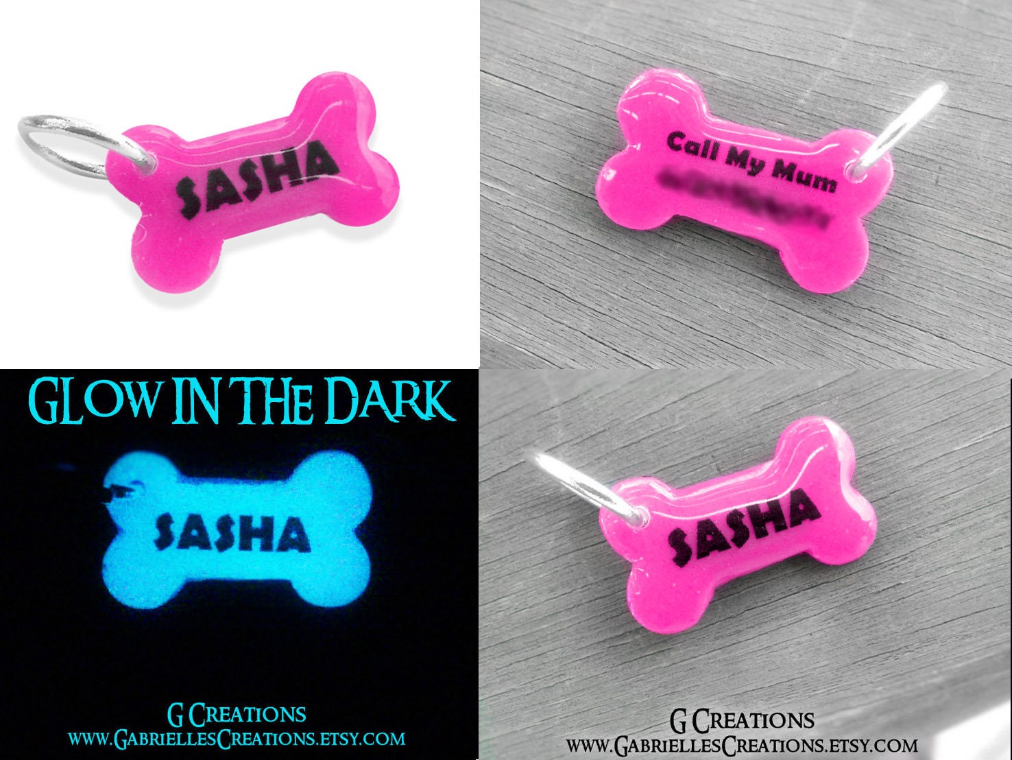 Small Bone Dog Tag Colorful Sprinkles Mini Small Size | Etsy