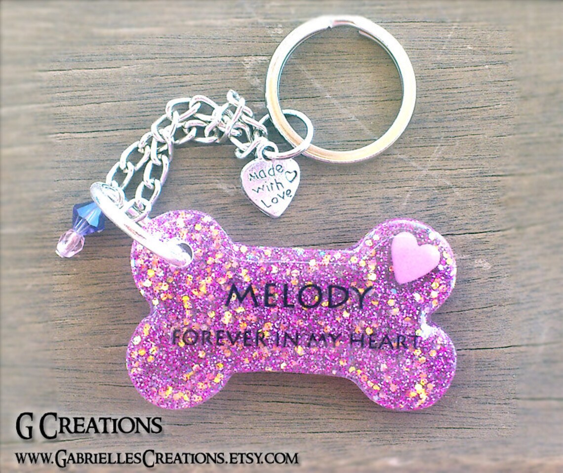 Dog Memorial Key Ring Personalized Custom Cute Dog Key Chain - Etsy