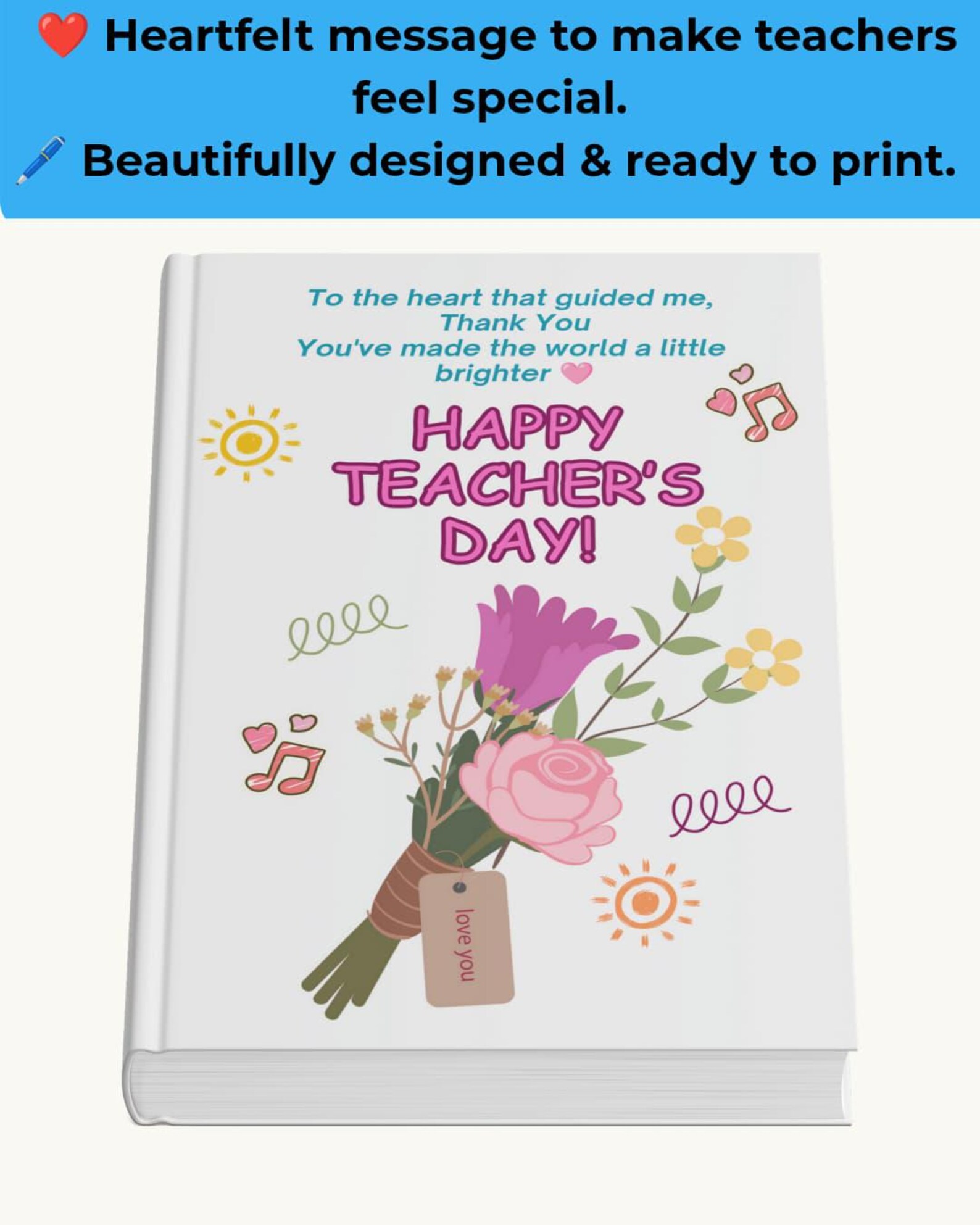 Printable Teacher Appreciation Card | Thank You Card for Teacher ...
