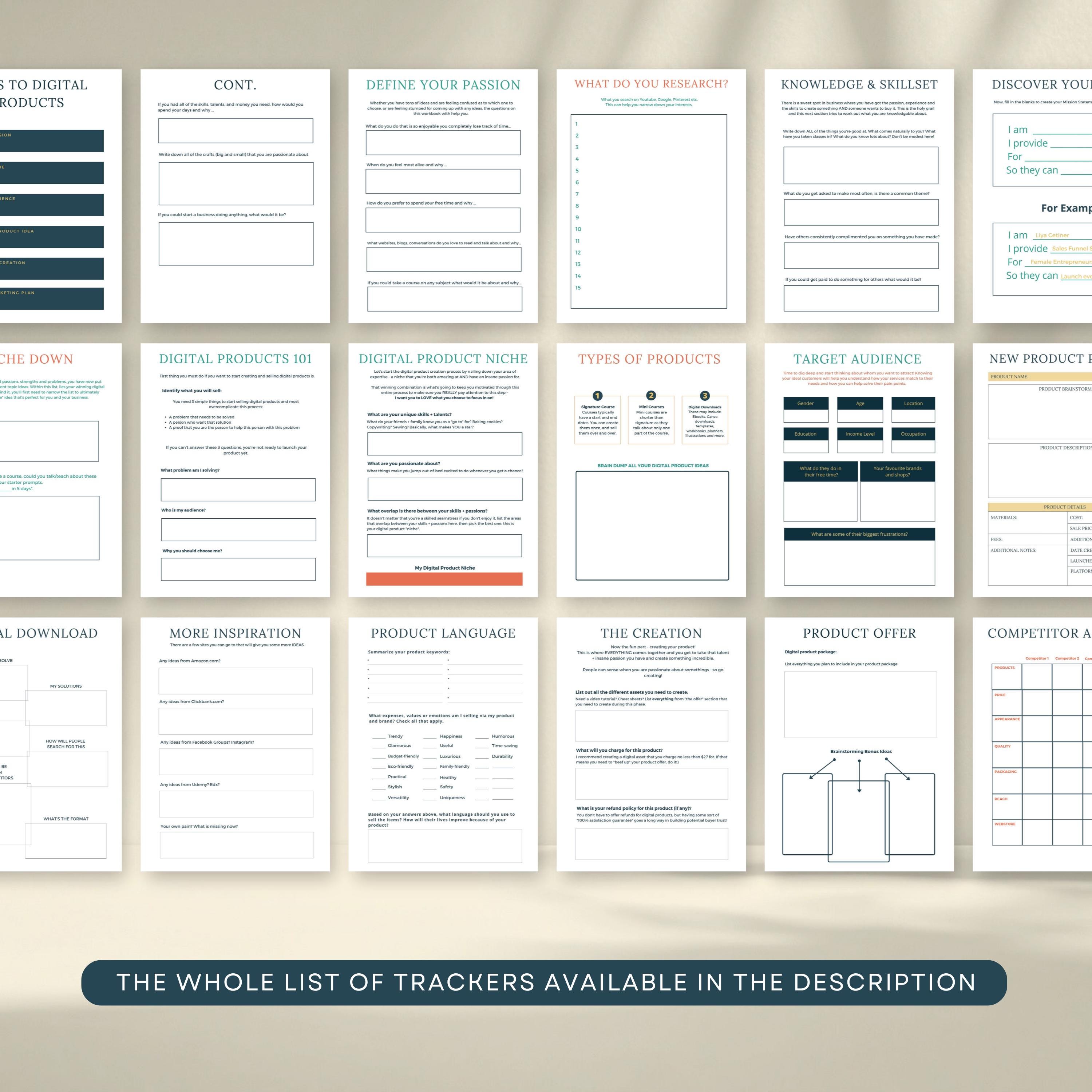 Digital Product Planner Printable & Canva Template | Online Business ...