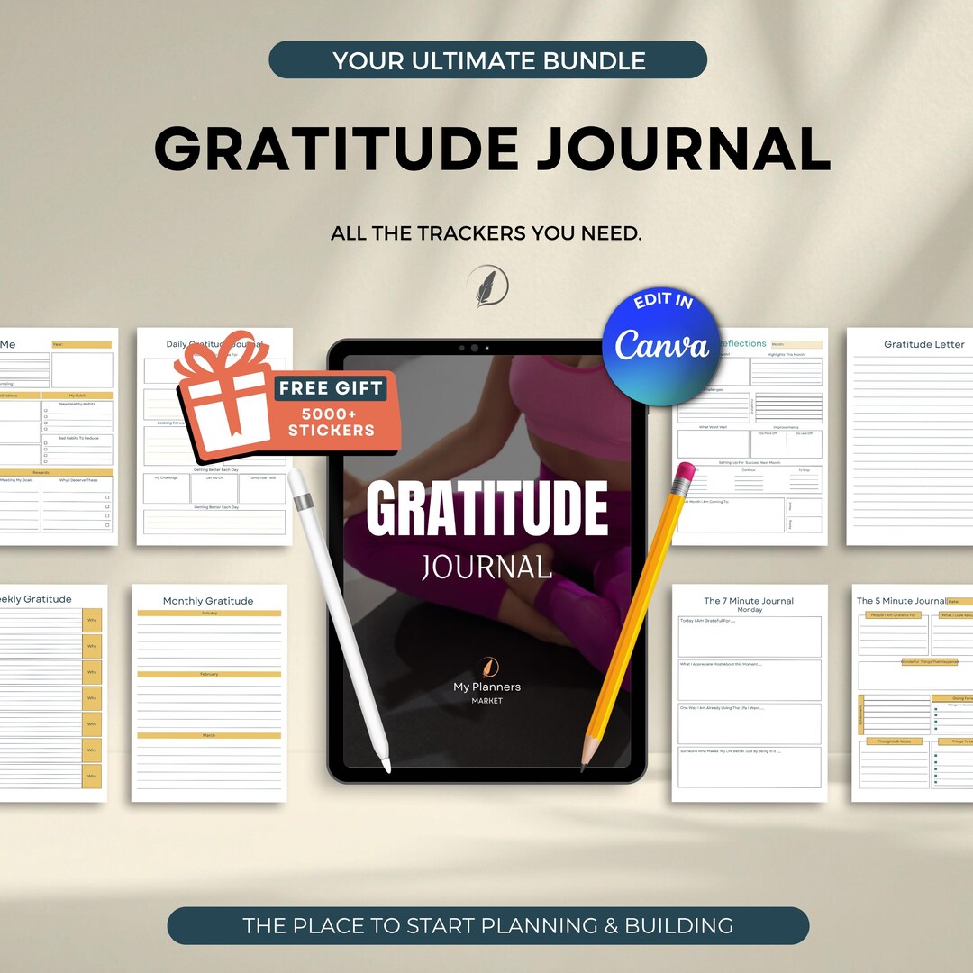 Gratitude Journal 5 Minute Gratitude 7 Minute Gratitude Blank Gratitude ...