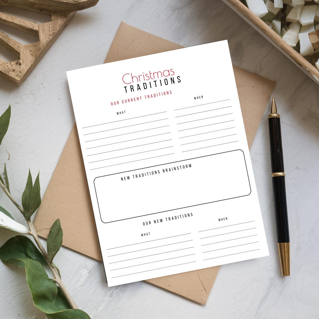 Printable Christmas Traditions Planner Family Holiday Our Current ...