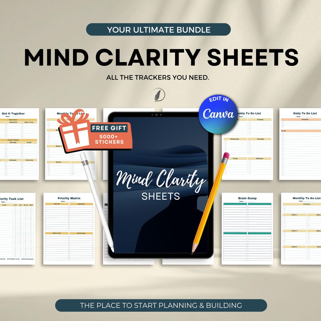 Editable ADHD Brain Dump Template, ADHD Daily Planner, Productivity ...