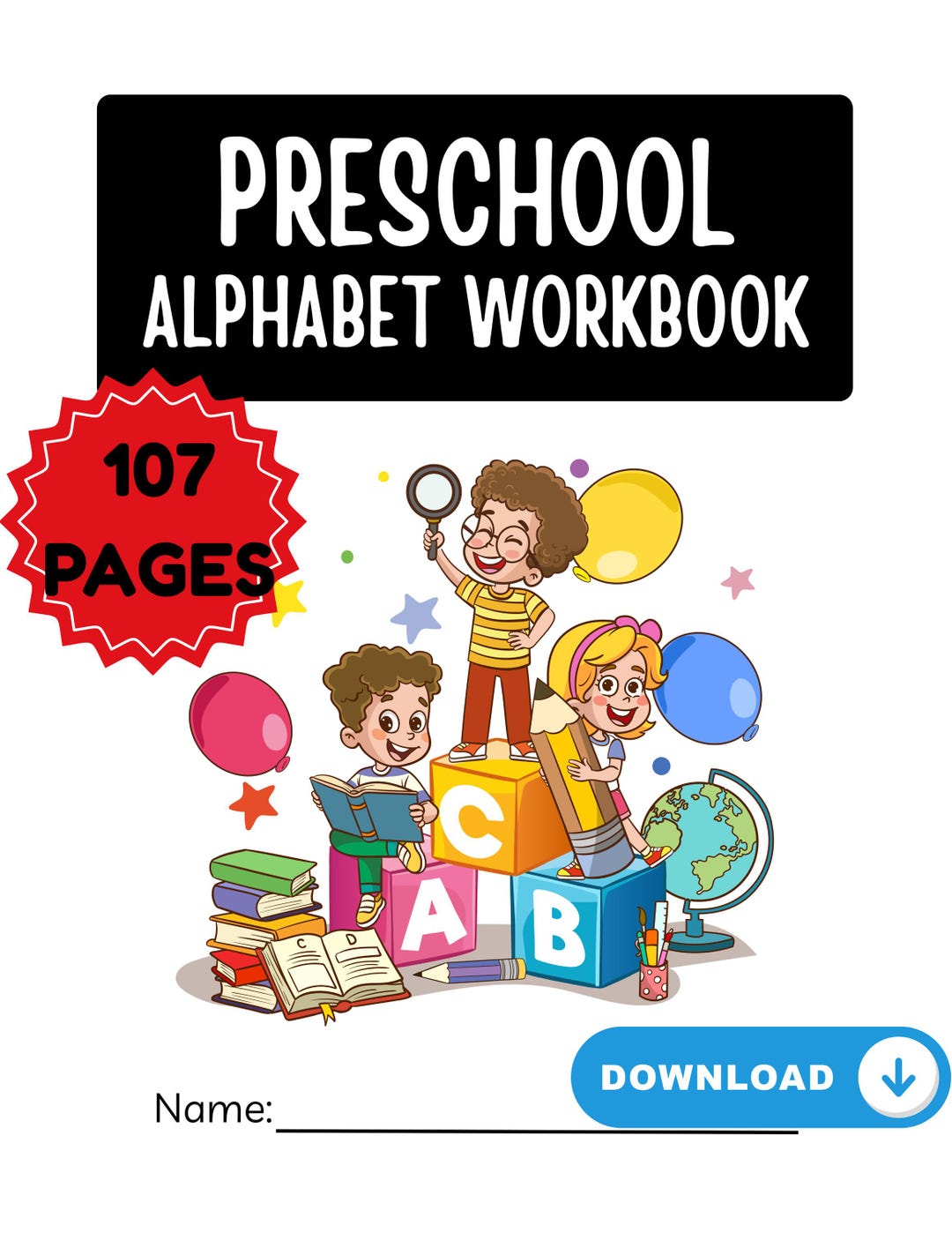 Preschool Alphabet Learning Packet | 107 Printable Worksheets A-Z ...