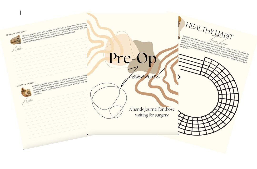 Printable Pre Op Journal. Perfect for Your Preparation for Surgery. Inc ...
