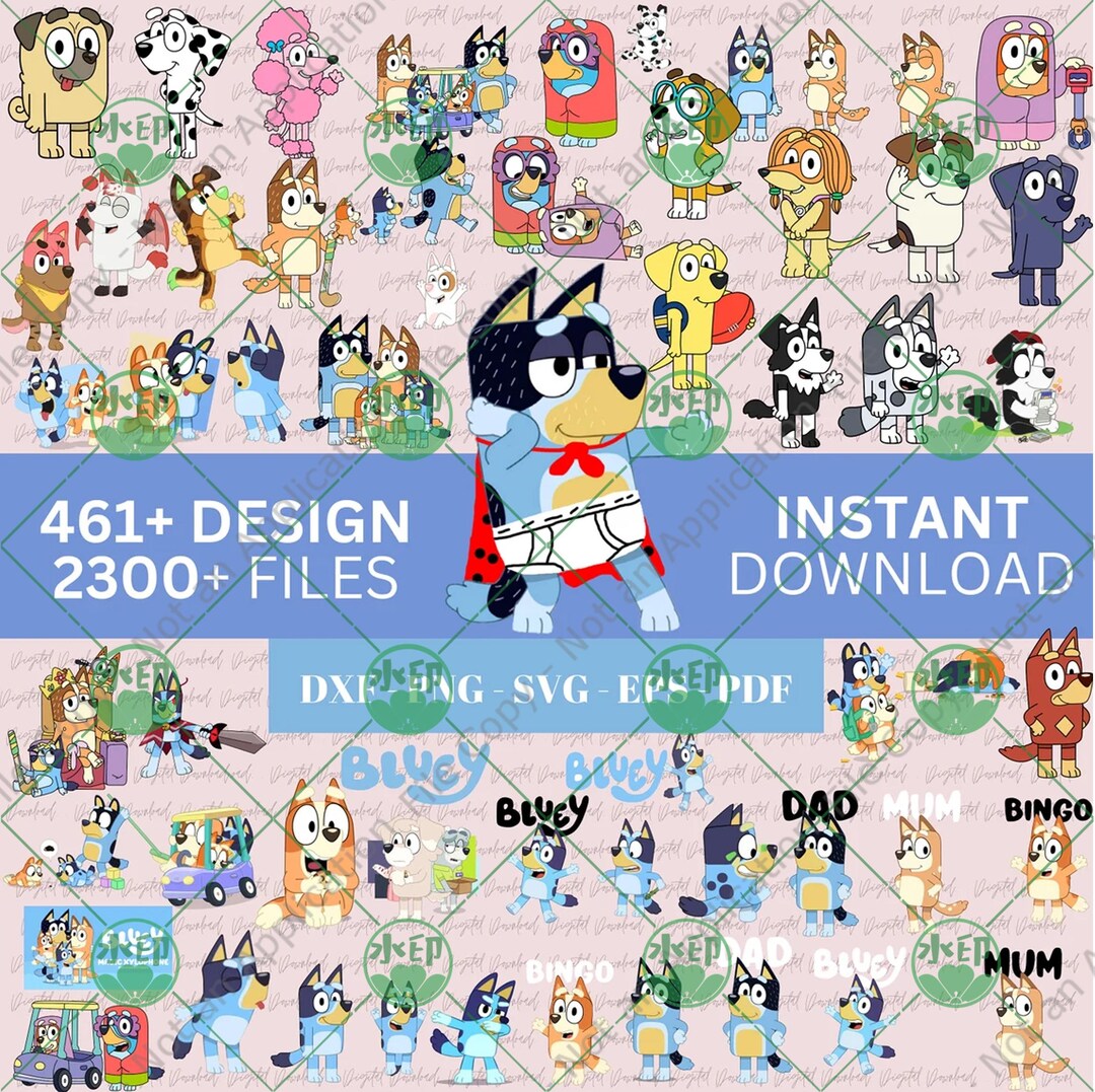 2300+ Mega Bluuey Bundle, Bluuey Cut Files for Cricut, Bluuey Clipart ...