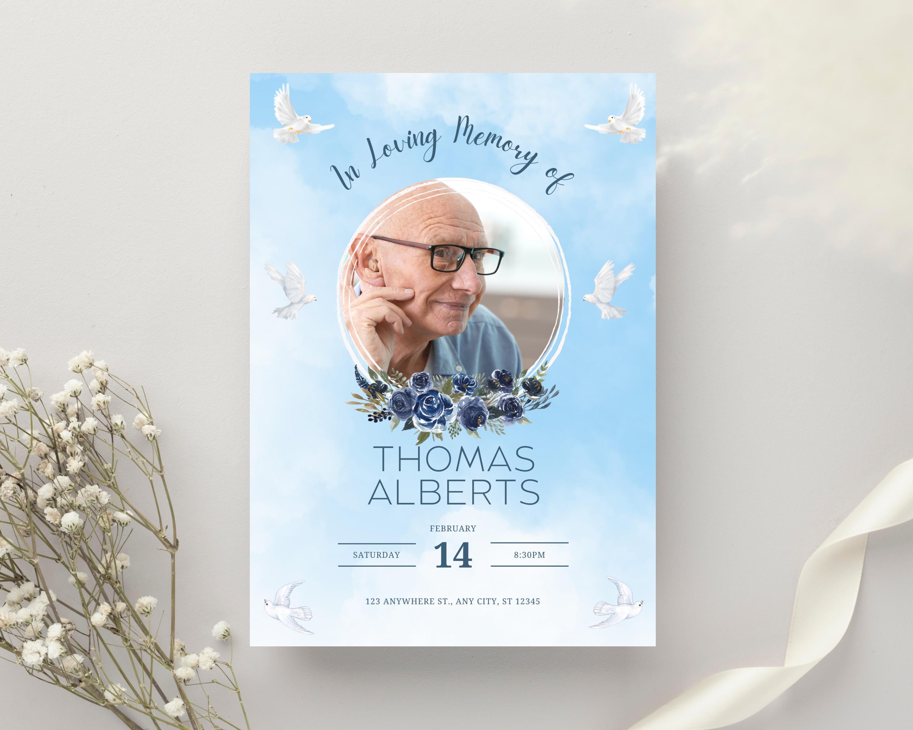 In Loving Memory Sign Template Editable Funeral Poster Printable ...