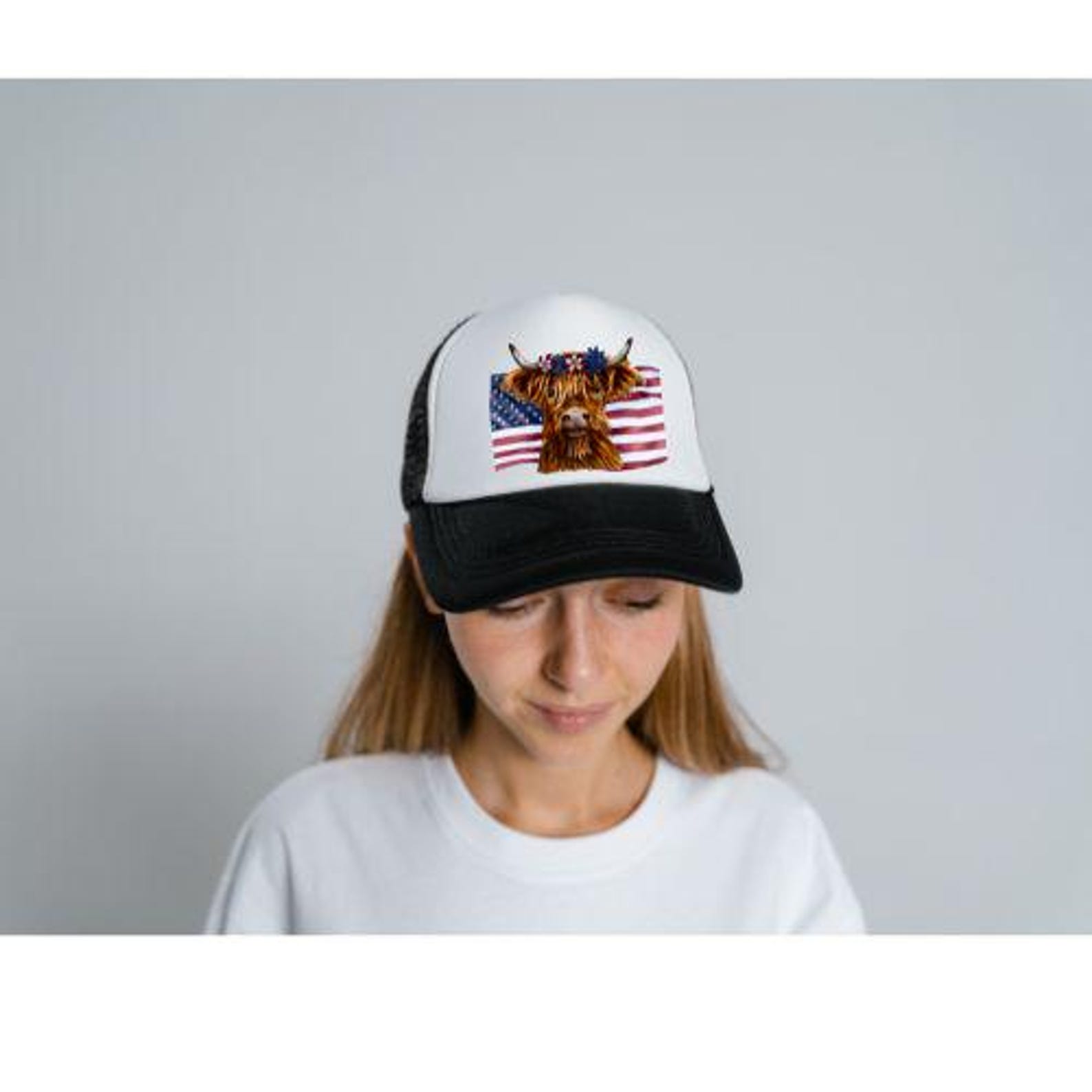 Highland Cow American Flag PNG – Patriotic Sublimation Design | 4th of ...