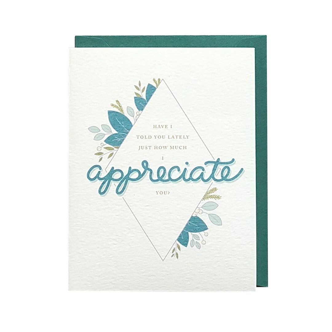 I Appreciate You / Thank You / Thanks / Thank You Card / Thank You Note ...