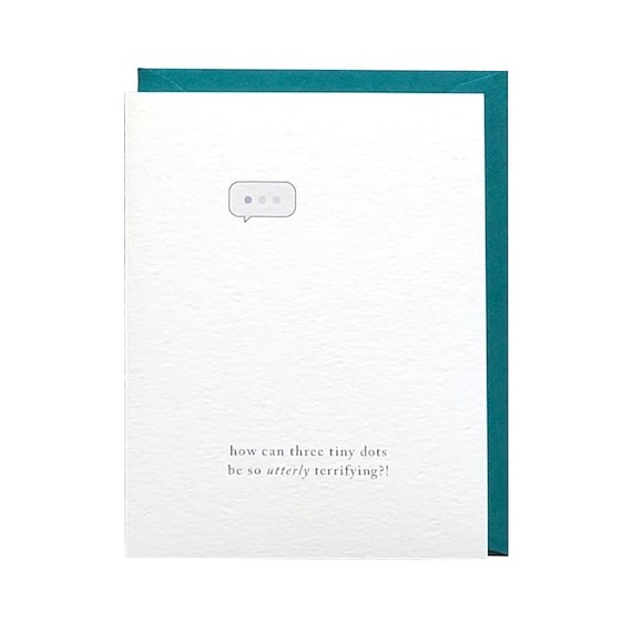 Three Tiny Dots / Waiting for a Text / New Relationship Card / | Etsy