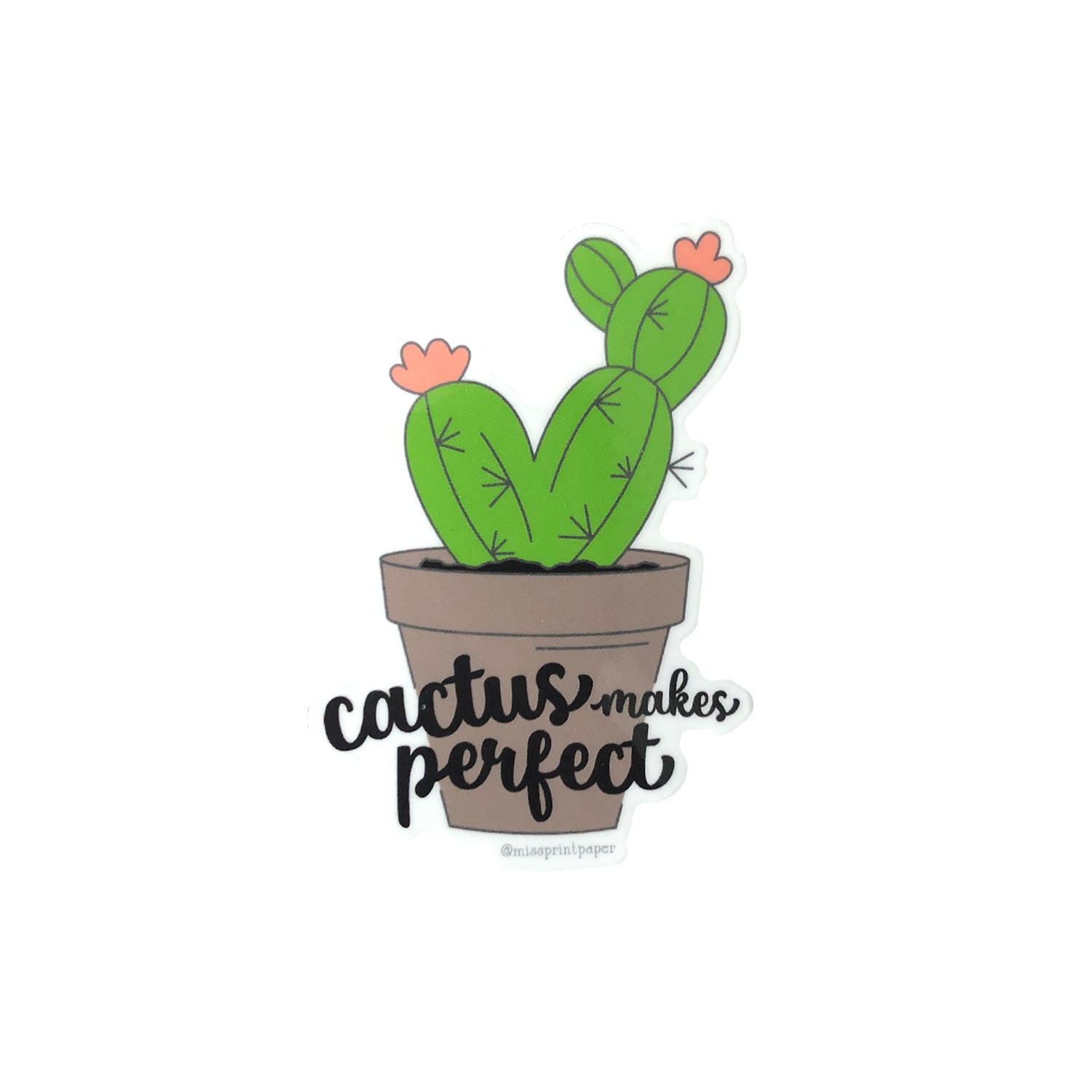 Cactus / Succulent / Plant Lover / Sticker / Motivational Quote ...