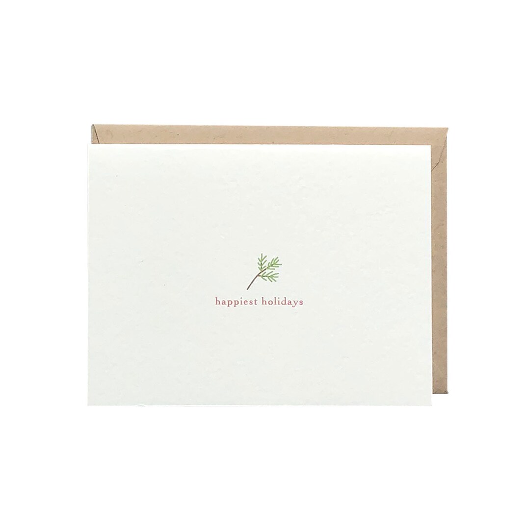 Happy Holidays / Simple / Sprig / Greenery / Holiday / Holiday Card ...
