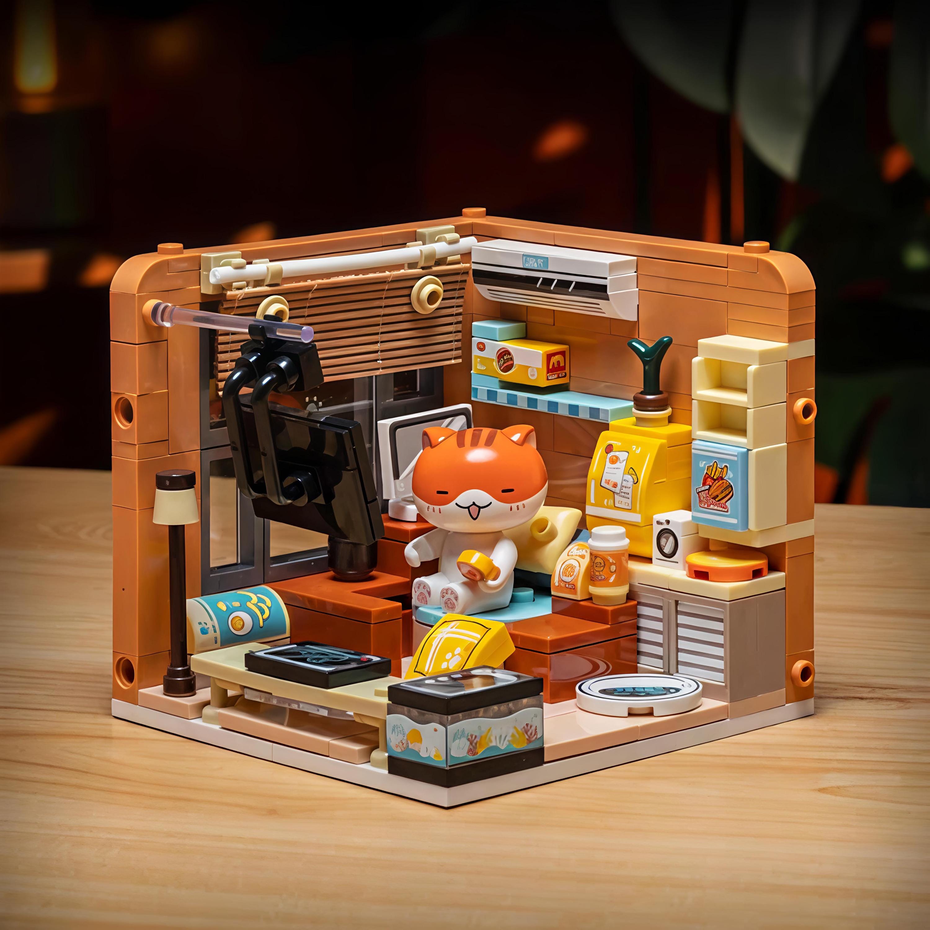 Bunch of Cats Full Set Animal Character Building Block Set With Acrylic ...