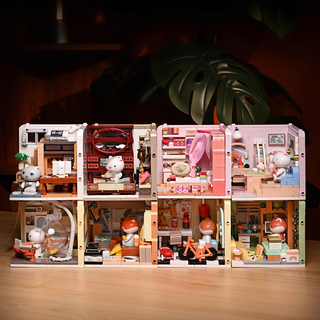 Bunch of Cats Full Set Animal Character Building Block Set With Acrylic ...