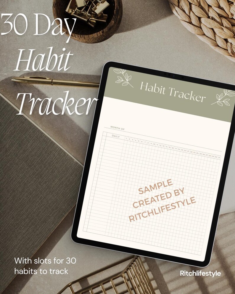 Printable Habit Tracker PDF – Daily Habit Log | 31 Day Minimalist ...