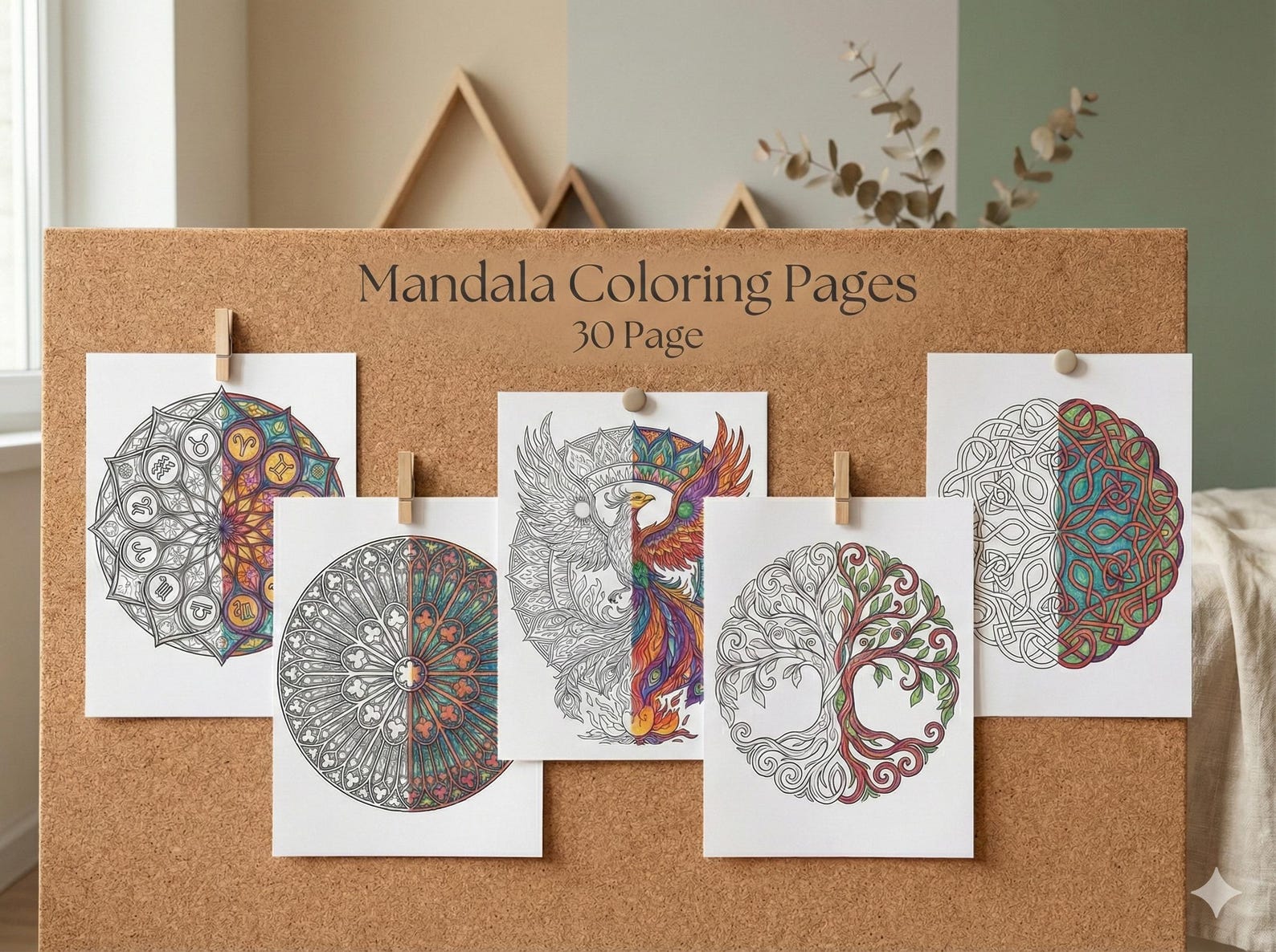 30 Mandala Coloring Pages Bundle, Printable Adult Coloring Book ...