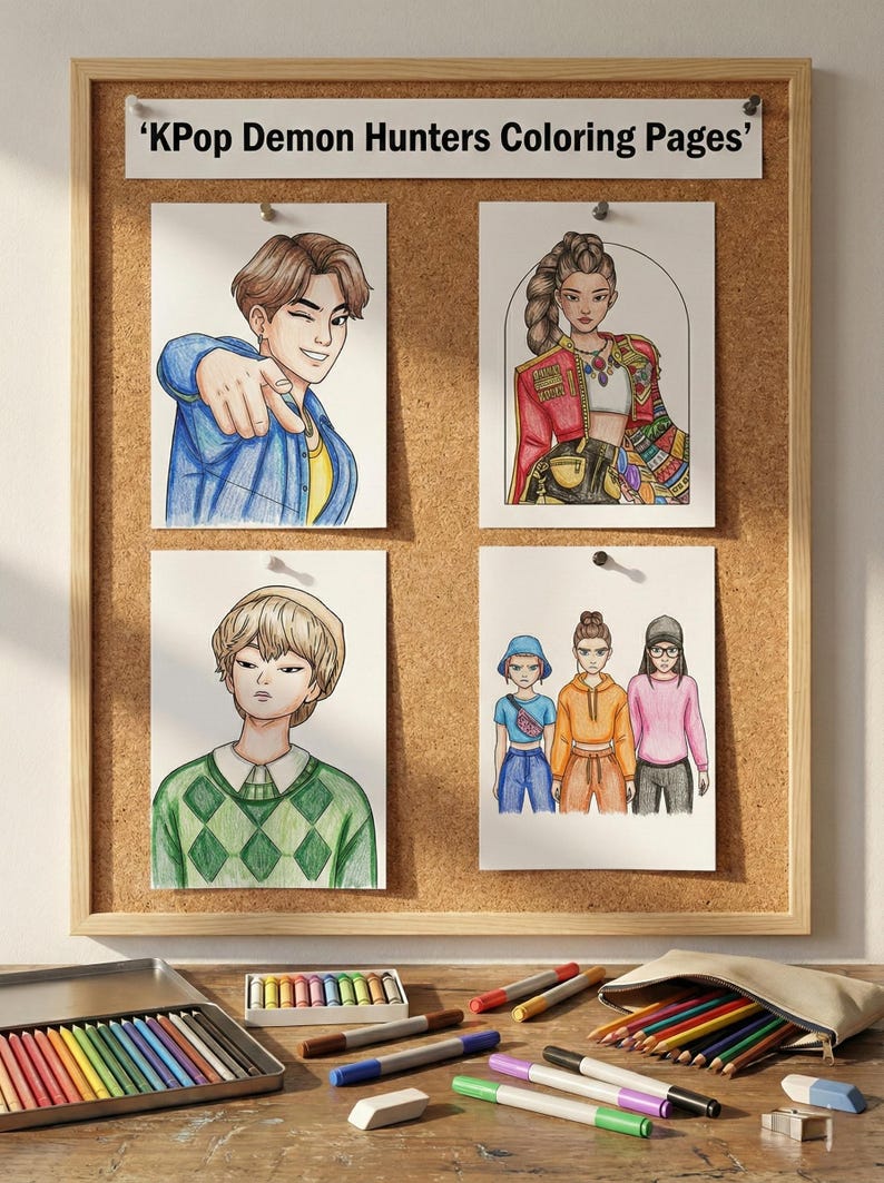 Kpop Demon Hunters Coloring Pages Pack 2| Digital Download for Kids ...