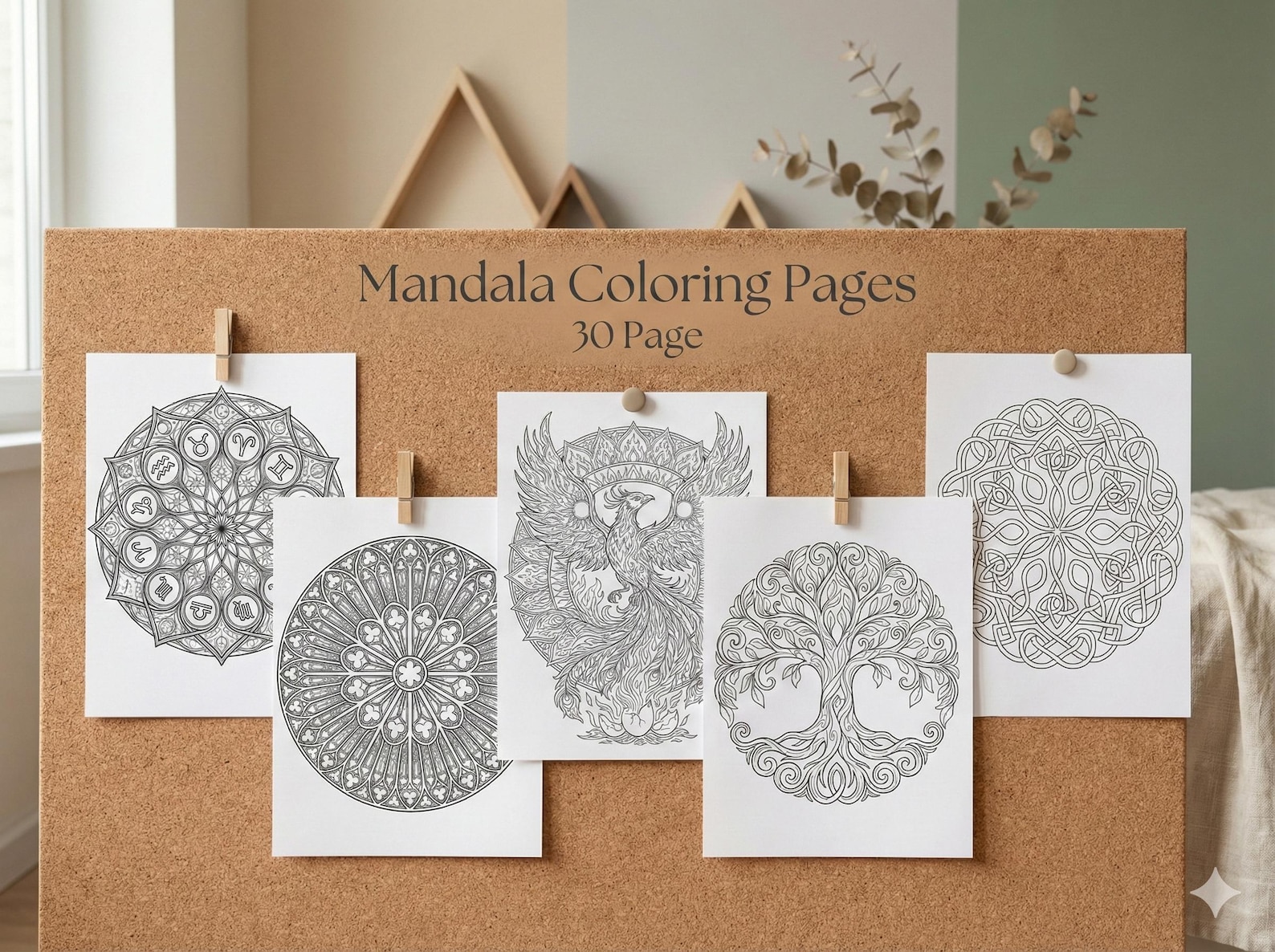 30 Mandala Coloring Pages Bundle, Printable Adult Coloring Book ...