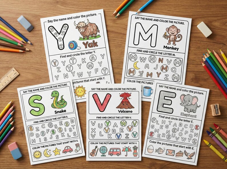 Alphabet Coloring Pages A-Z | Preschool Phonics (PDF) - Etsy