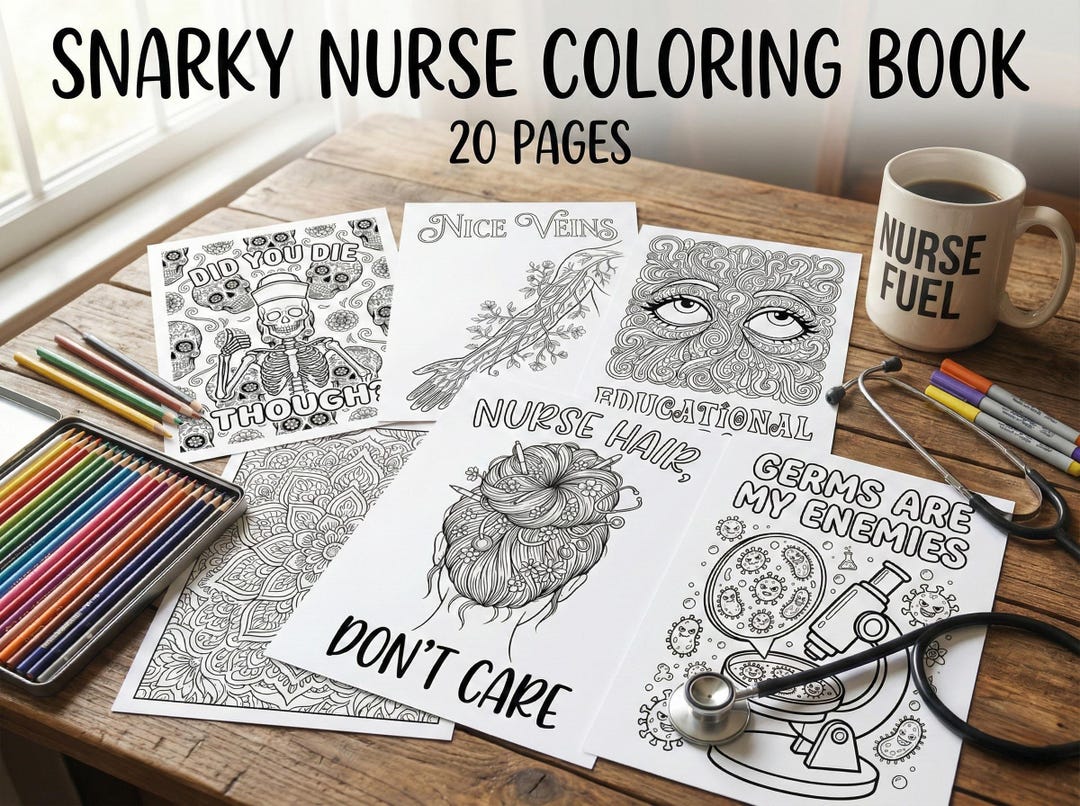 Snarky Nurse Coloring Book | 20 Funny Pages (printable PDF) - Etsy