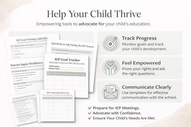 IEP Parent Binder Printable | Meeting Prep Kit & Goal Tracker - Digital ...