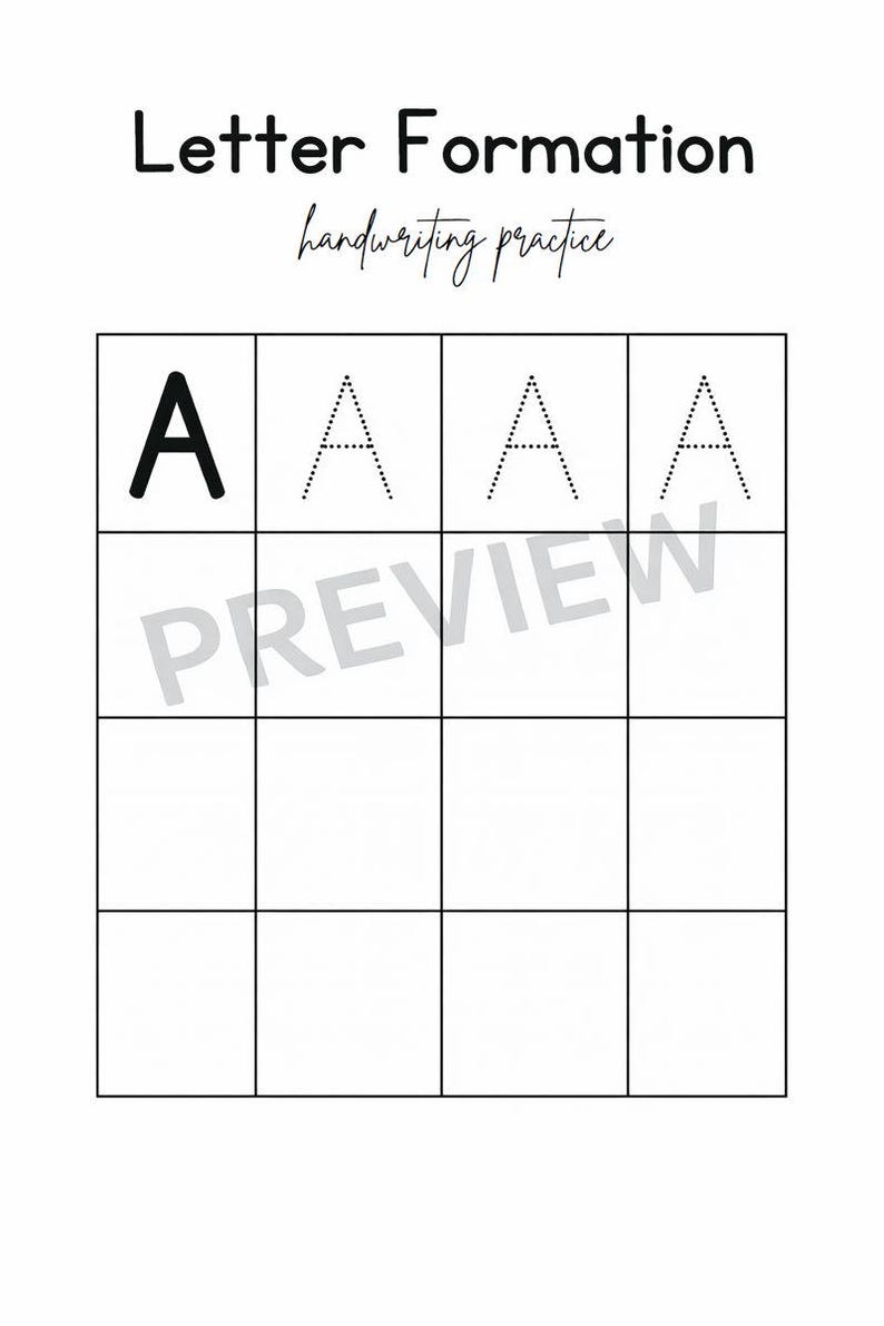 Printable Letter Formation Handwriting Practice PDF for Kids - Etsy