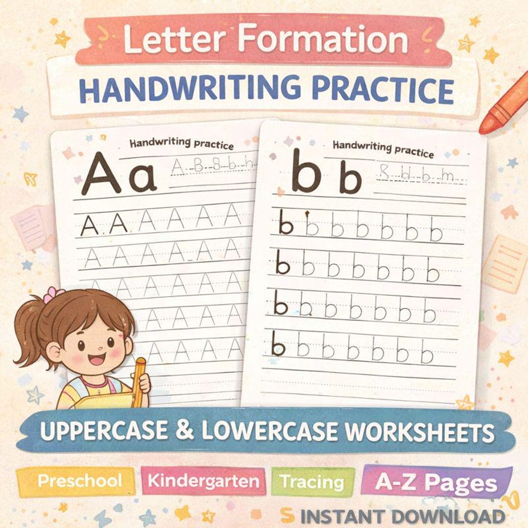 Printable Letter Formation Handwriting Practice PDF for Kids - Etsy