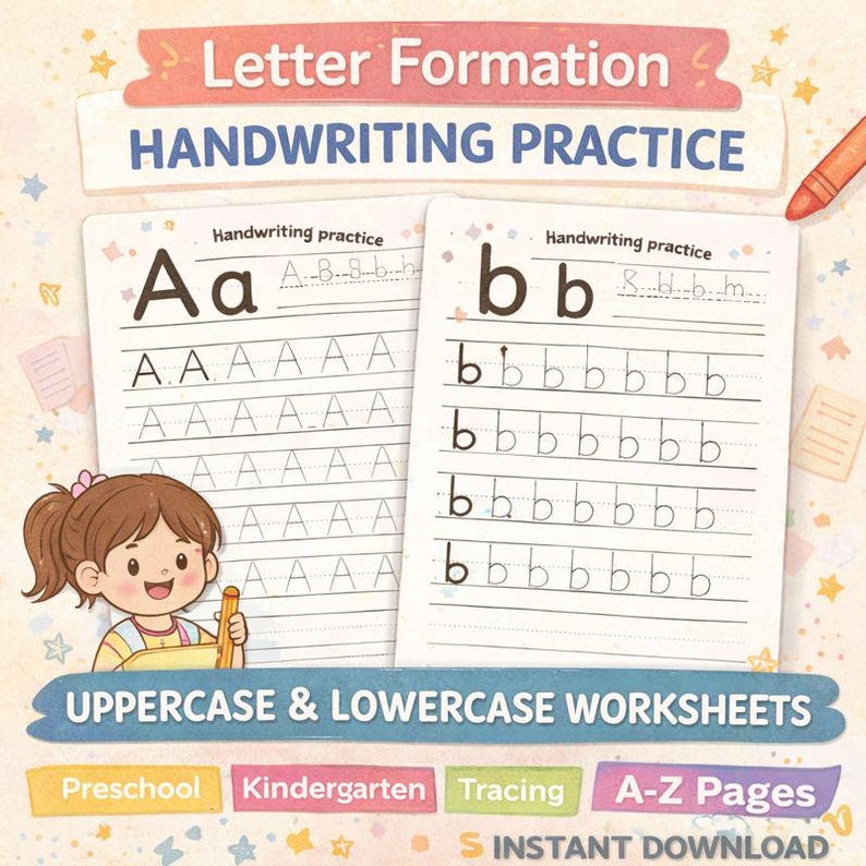 Printable Letter Formation Handwriting Practice PDF for Kids - Etsy