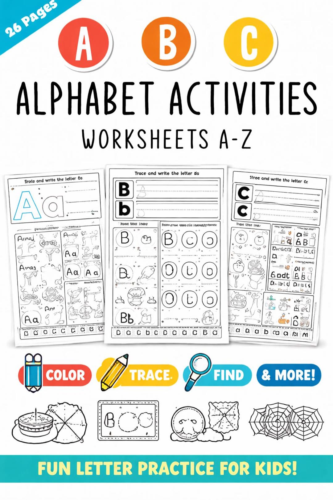 Alphabet Activities Worksheets A–Z | 26 Fun Printable Letter Practice ...