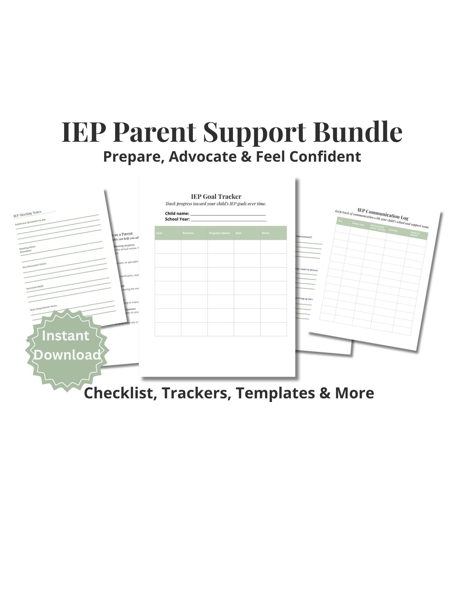 IEP Parent Binder Printable | Meeting Prep Kit & Goal Tracker - Digital ...