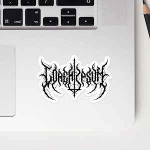 Metal Font Band Logo Vinyl Decal Sticker, Lorem Ipsum Fake Band for ...