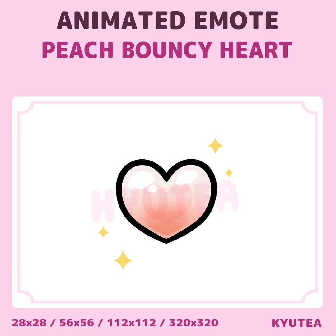 Peach Bouncy Heart - Animated Emote - Discord Sticker - Twitch Emote - Etsy