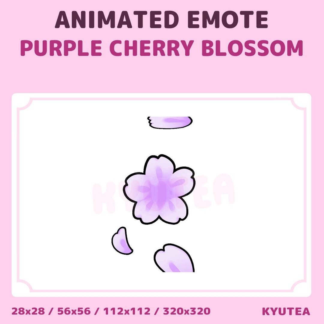 Purple Cherry Blossom - Animated Emote - Discord Sticker - Twitch Emote ...
