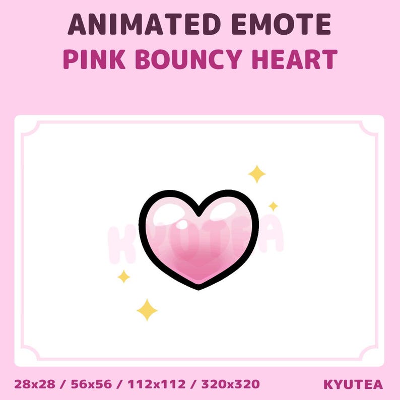 Pink Bouncy Heart - Animated Emote - Discord Sticker - Twitch Emote - Etsy