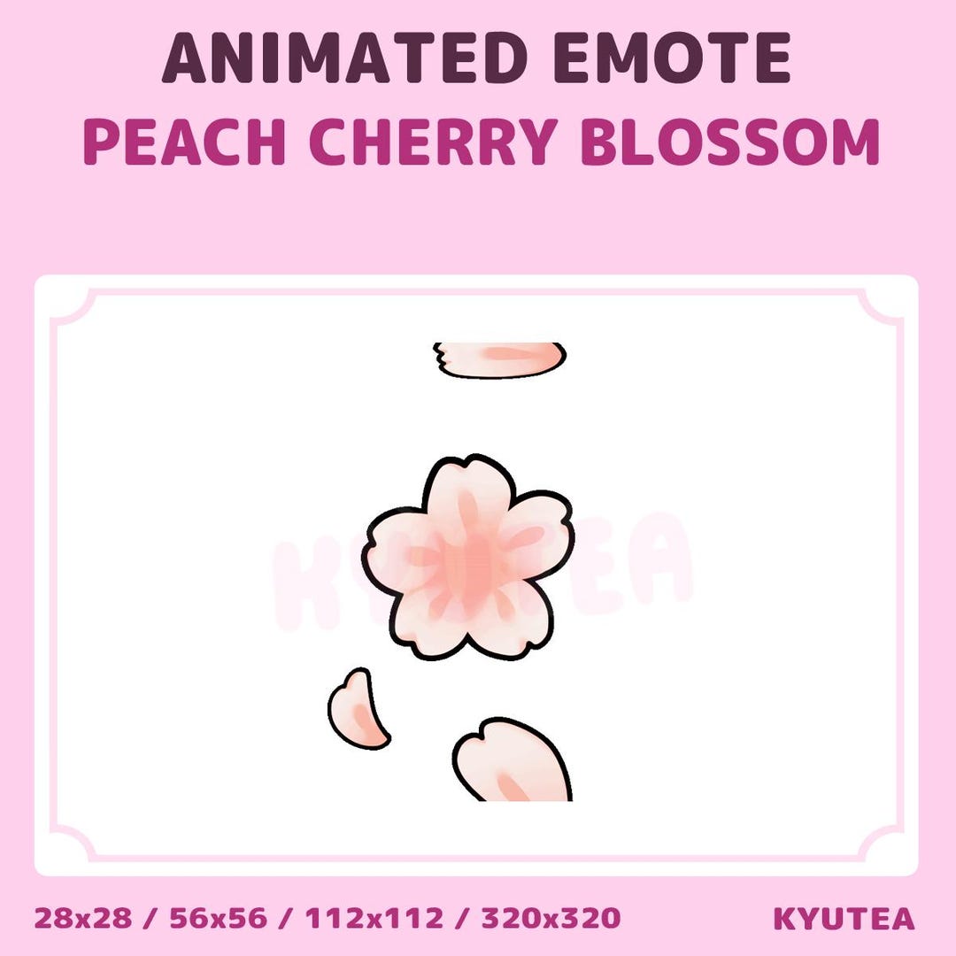Peach Cherry Blossom - Animated Emote - Discord Sticker - Twitch Emote ...